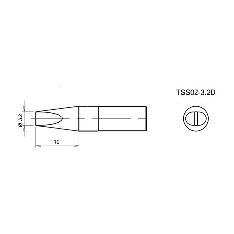Soldering Iron Tip Quick TSS02-3.2D - ToolBoom